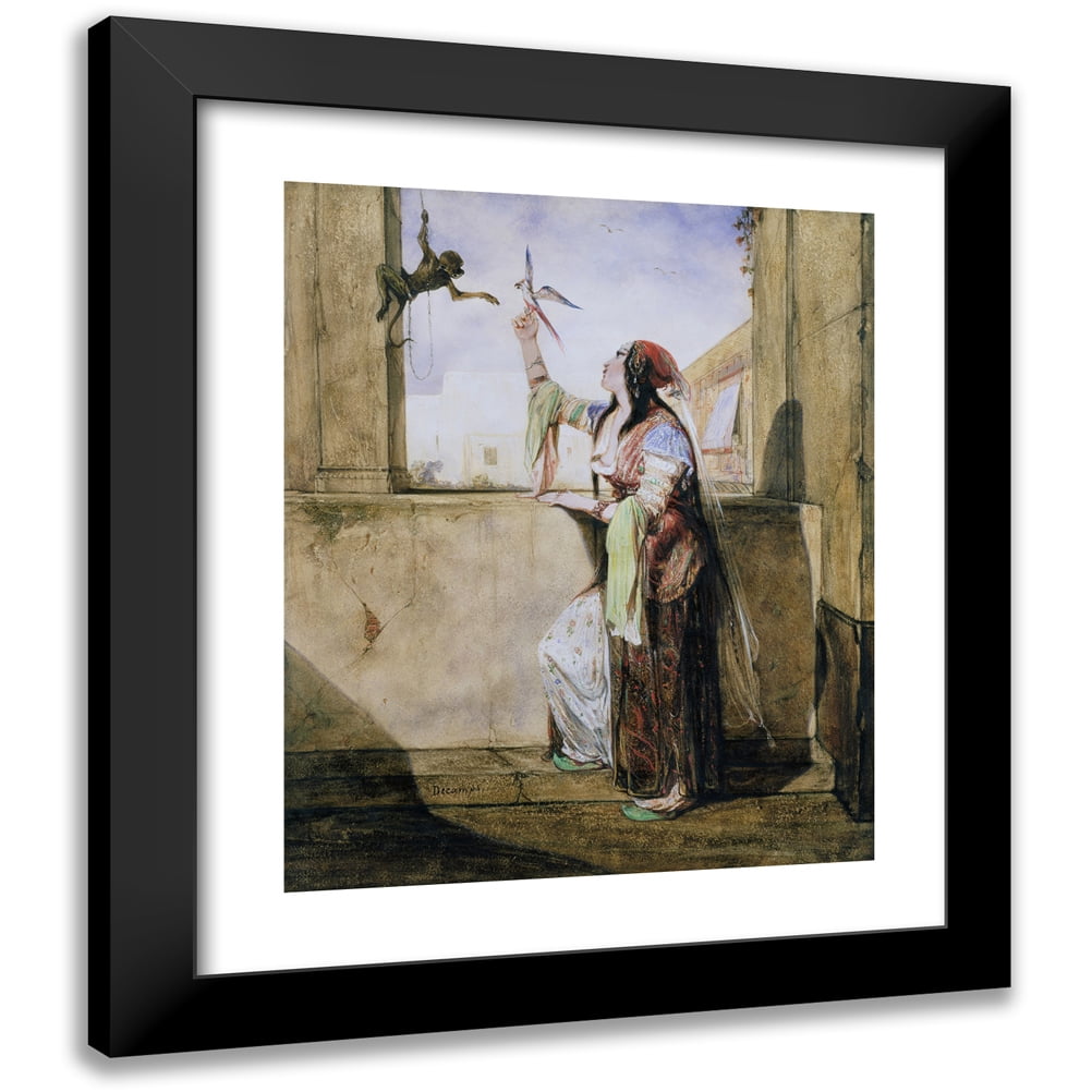 Alexandre-Gabriel Decamps 15x18 Black Modern Framed Museum Art Print Titled - An Odalisque (C ...