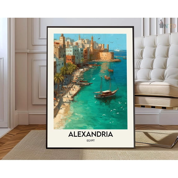 Alexandria Egypt City Map Wall Art Travel Decor Photo Print, Unframed ...