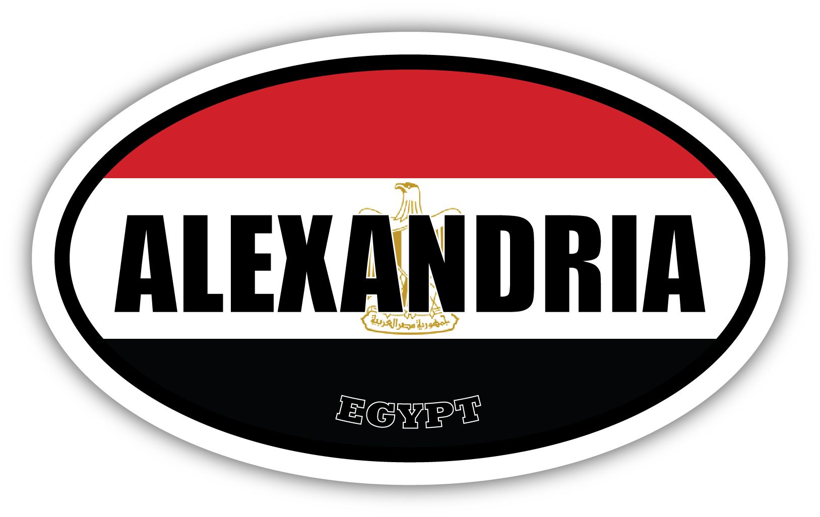 Alexandria Egypt Flag Oval Decal Vinyl Bumper Sticker 3x5 inches ...