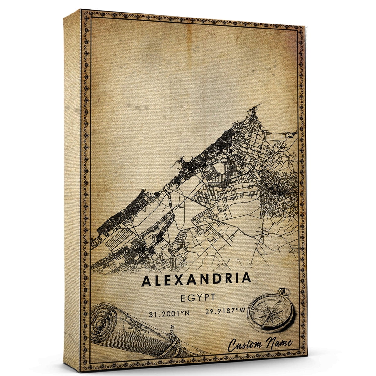 Alexandria Map Poster, Egypt Map Art Poster, Canvas, Alexandria Map ...