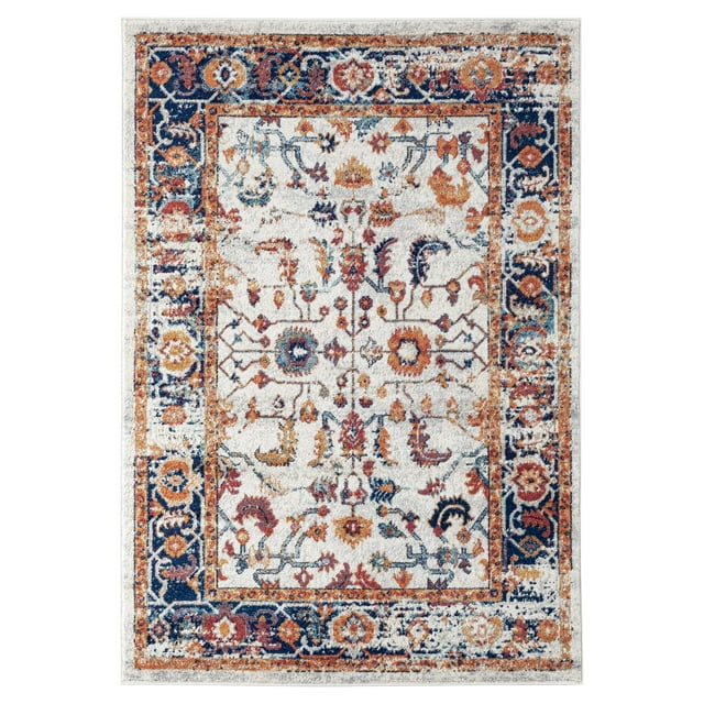 Alexandria Orange-Blue Power-Loomed Runner Rug 2'6"x10'3" - Walmart.com