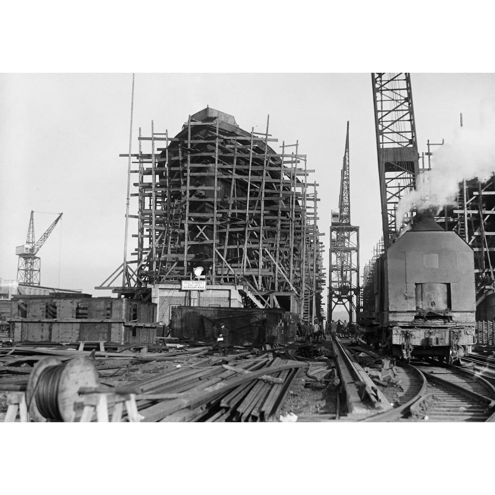 Alexandria Ship Yards. Nconstruction Of A Large Steamship Enclosed In ...