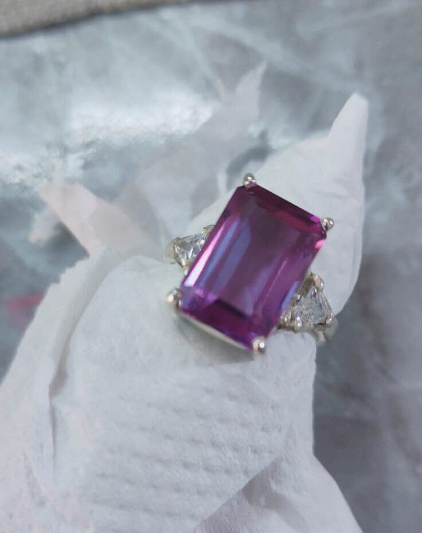 Alexandrite Engagement Ring Emerald Cut Alexandrite Ring Alexandrite ...