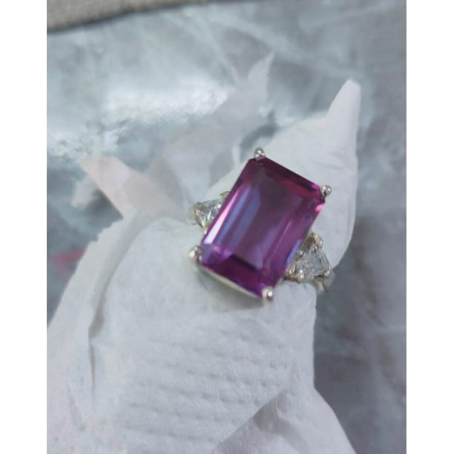 Alexandrite Engagement Ring Emerald Cut Alexandrite Ring Alexandrite ...