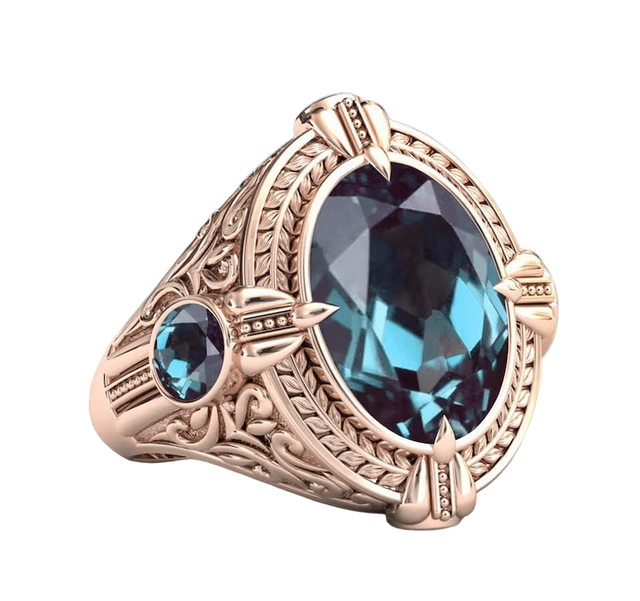 Alexandrite Gemstone Wedding Signet Ring For Men 18K Gold Gemstone 10Ct ...