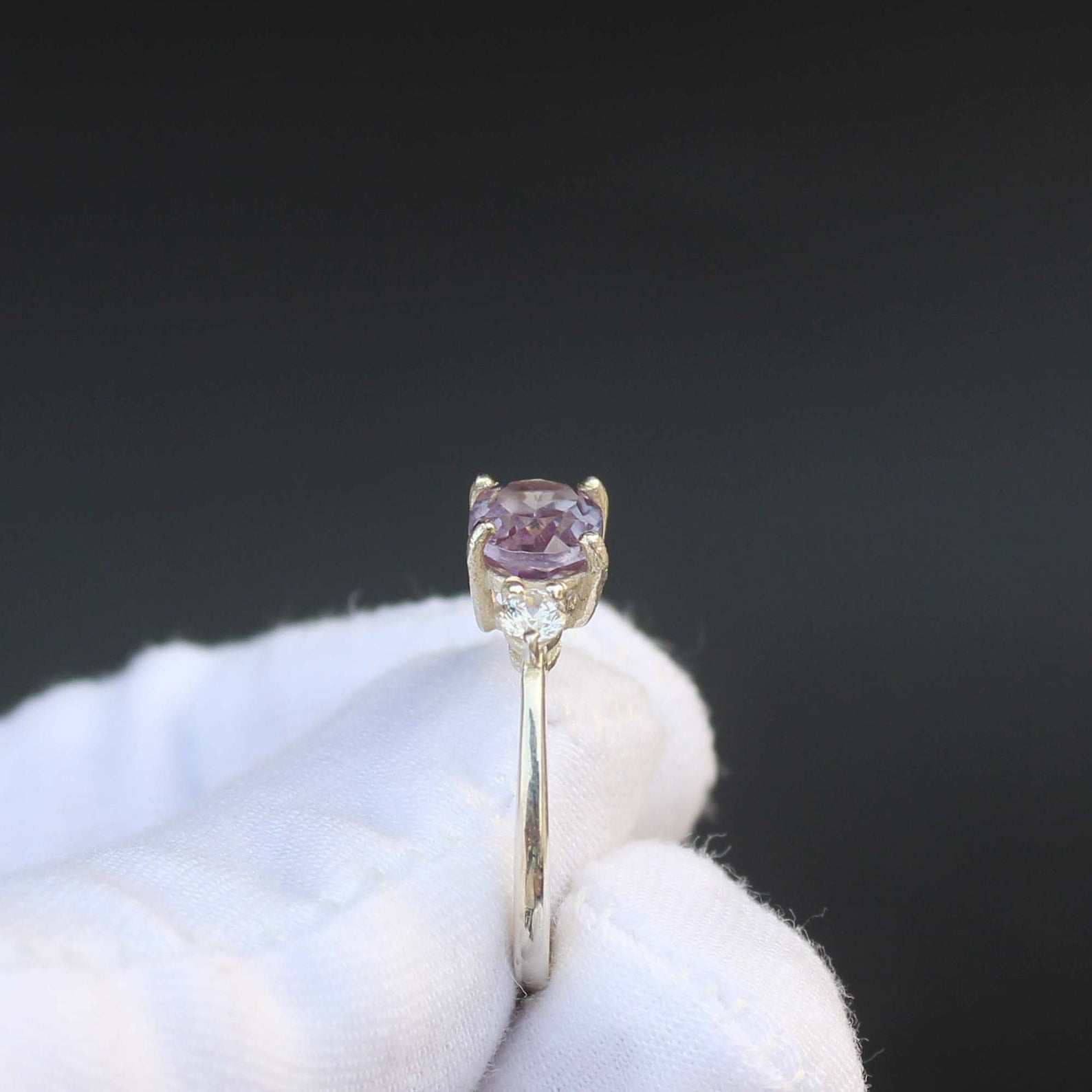 Alexandrite Halo Ring, lab created alexandrite ring, 925 Sterling ...