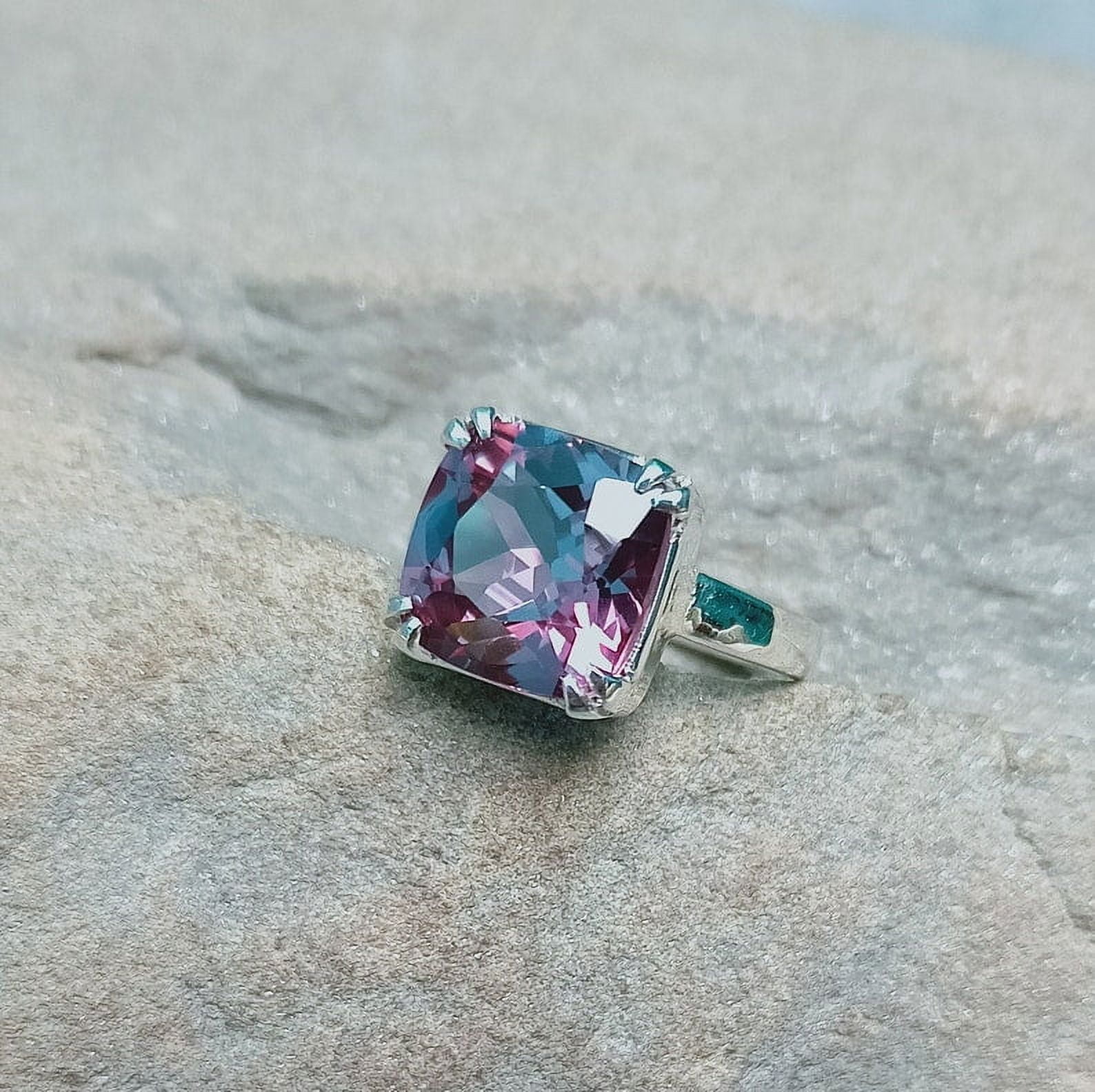Alexandrite Ring, 925 Sterling Silver Ring, Lab Certificate Alexandrite ...