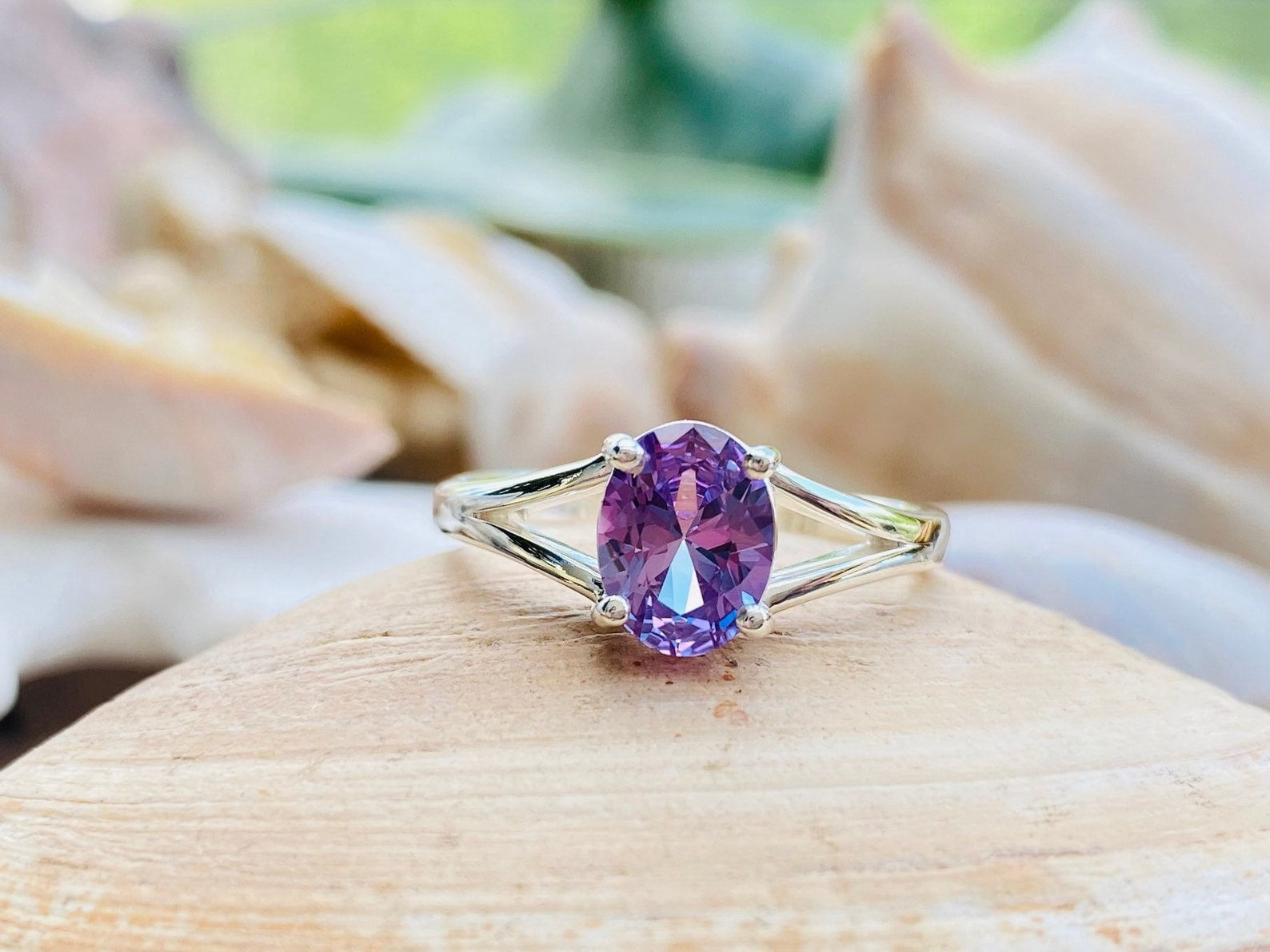 Alexandrite Ring, Alexandrite Solitaire Ring, Oval Alexandrite Ring ...