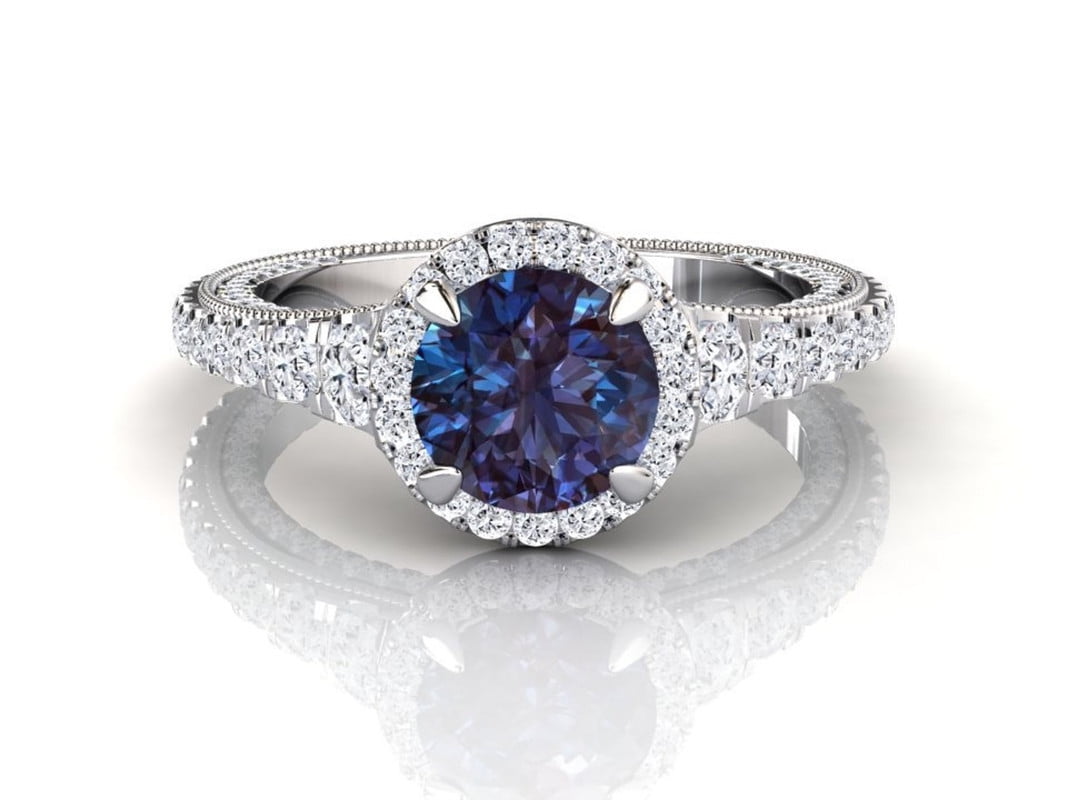 Alexandrite Ring Diamond Rings Engagement Rings 925 Sterling Silver ...