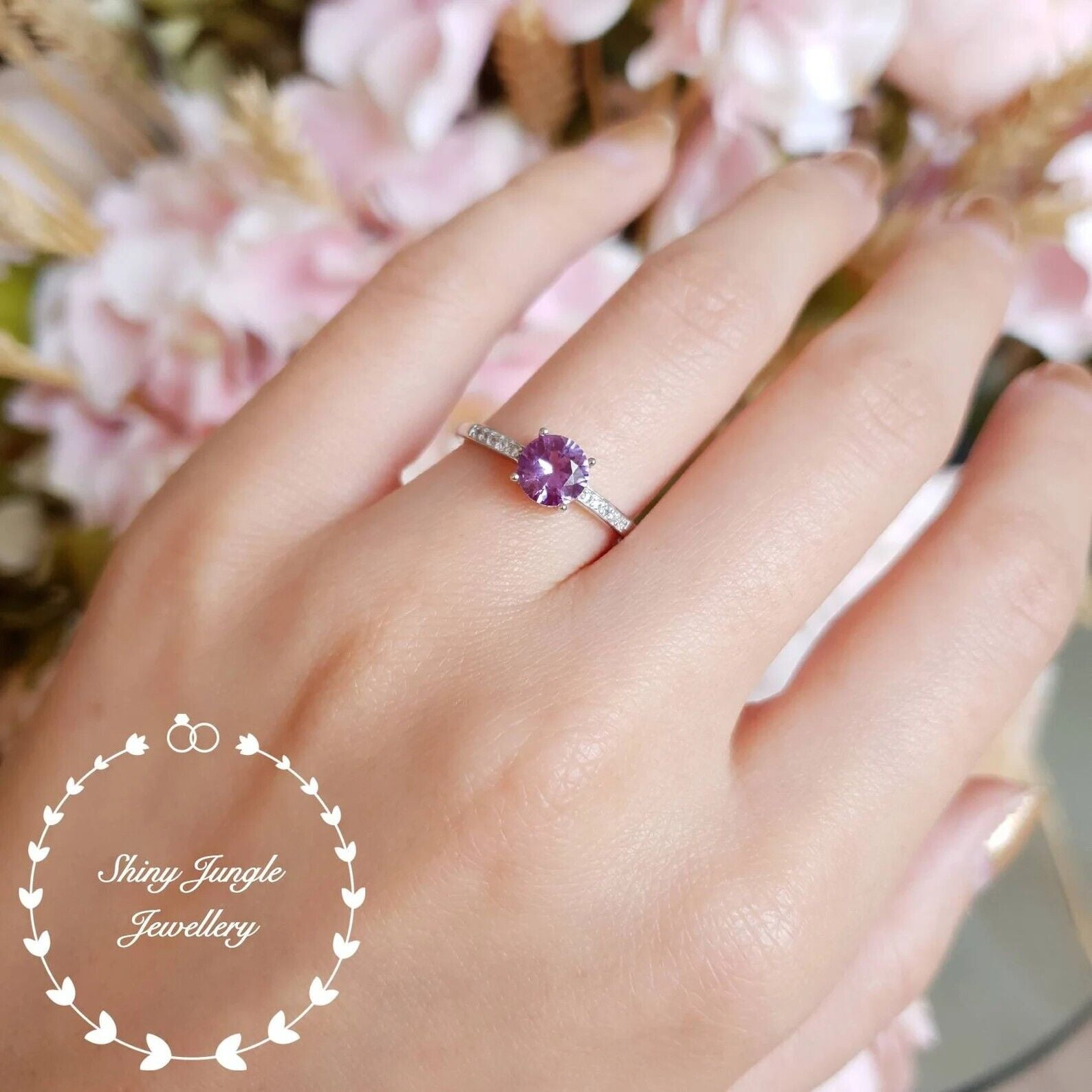Alexandrite Ring, June Birthstone Promise Ring, Color Changing Stone ...