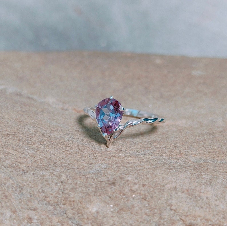 Alexandrite Ring, Lab Certified Alexandrite Ring, 925 Sterling Silver ...