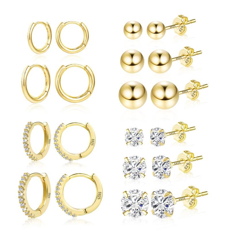 Alexcraft 10 Pairs Chunky Hoop Earrings Set for Women Trendy ...