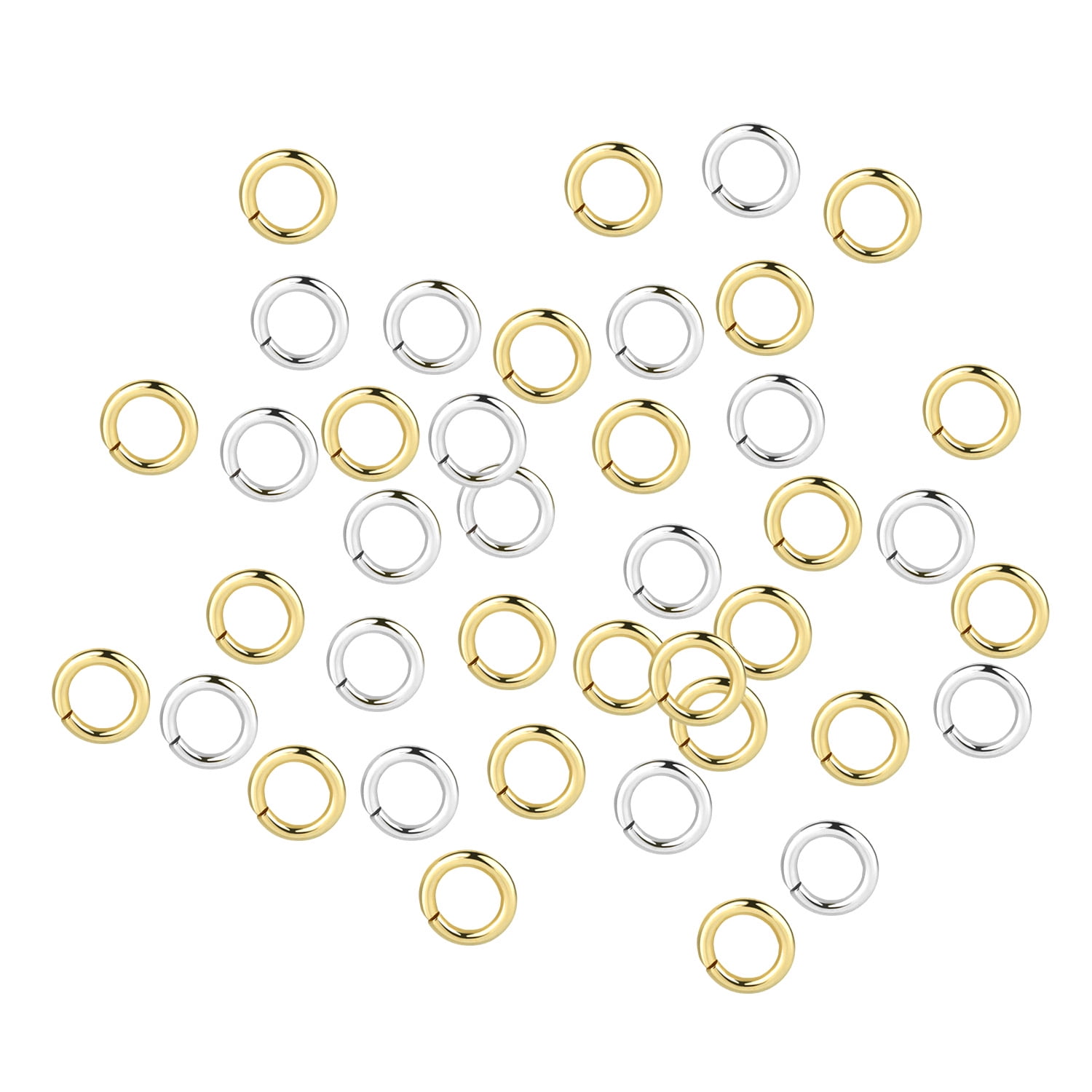 Alexcraft 1000Pcs Open Jump Rings 14K Gold Plated and Silver Round ...