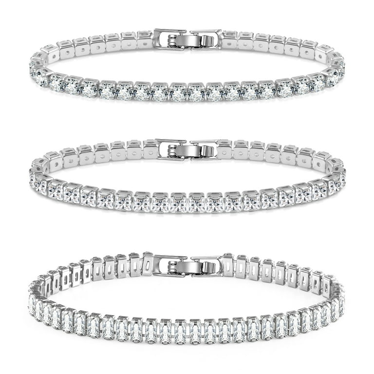 White gold cubic zirconia bracelet store