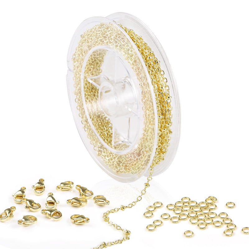 Alexcraft 16.5 Feet Gold Plated Chains for Jewelry Making, Jewelry ...