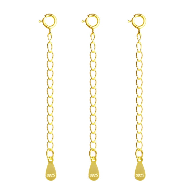 Alexcraft 3PCS Gold Necklace Extenders, 14K Gold Plated Jewelry ...