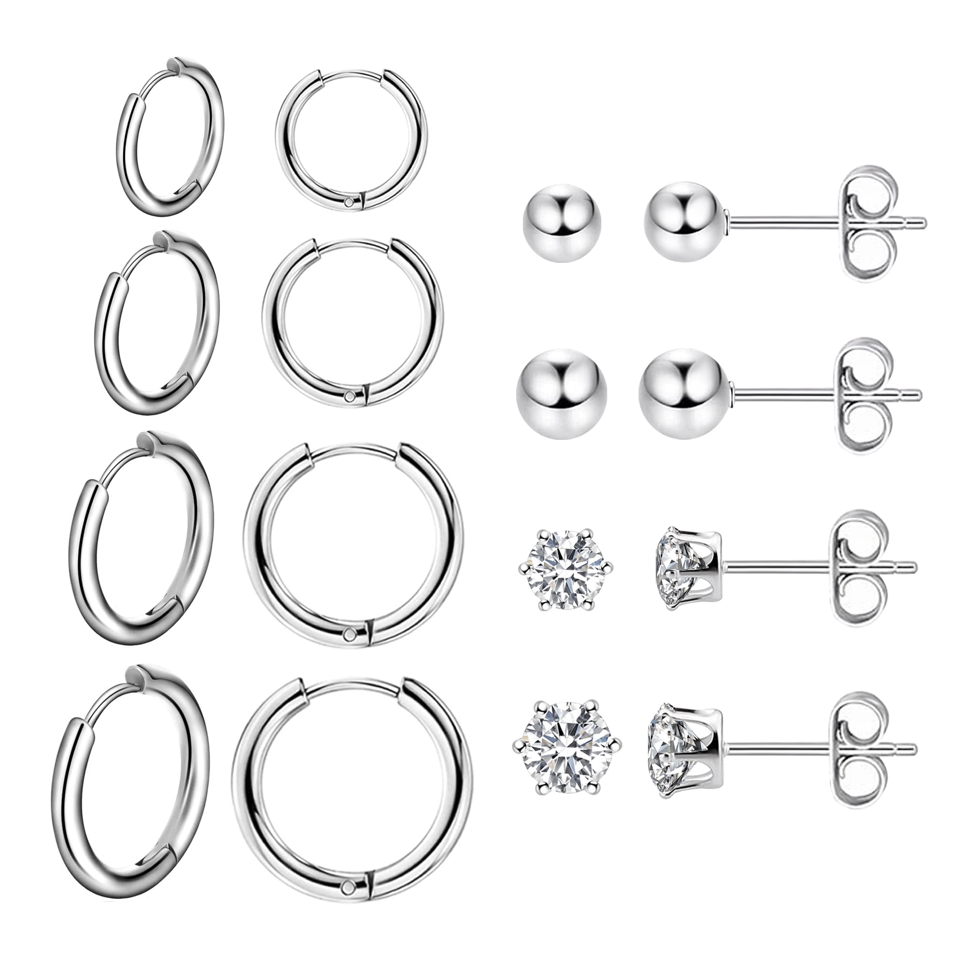 Alexcraft 6 Pairs Earrings Sets for Multiple Piercing Hypoallergenic ...
