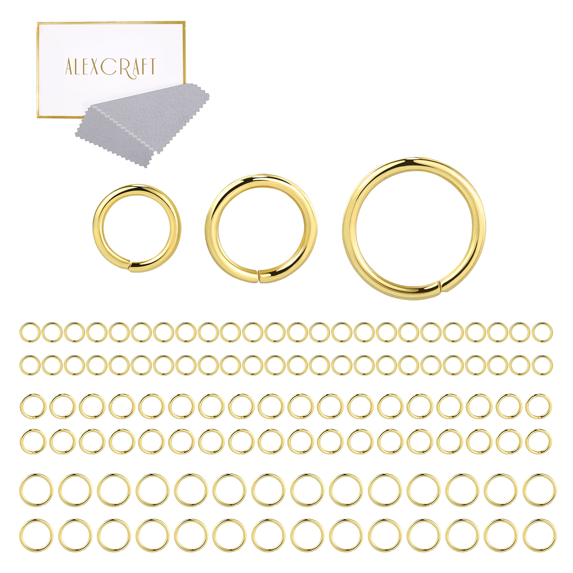 Alexcraft 60Pcs Open Jump Rings for Jewelry Making, 4/5/6mm 14K Gold ...