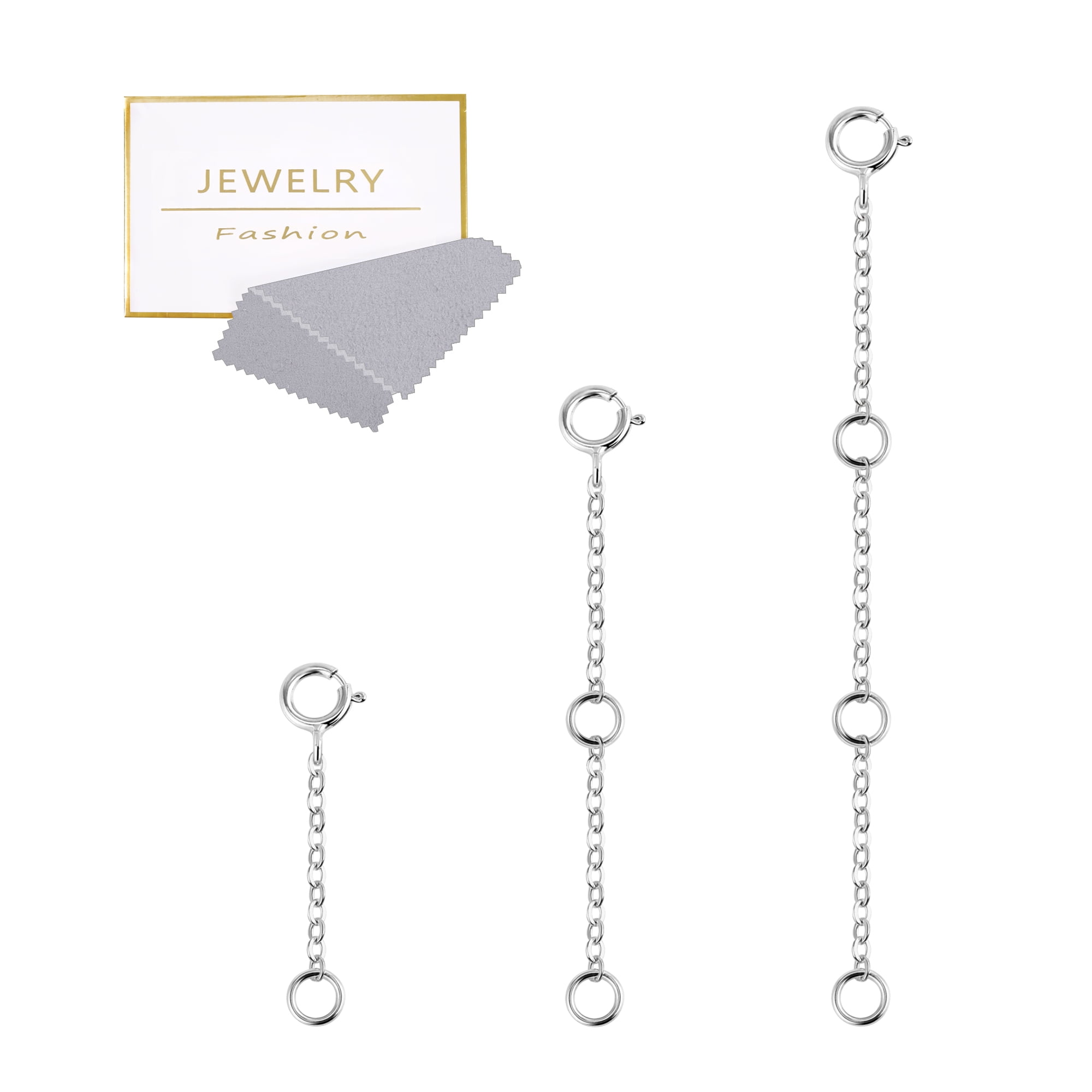 Alexcraft Necklace Extender, 925 Sterling Silver Chain Extenders ...