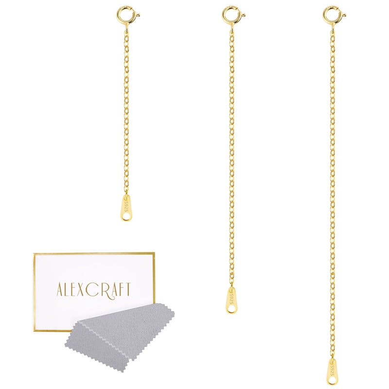 Alexcraft Necklace Extenders, 14k Gold Plated Chain Extenders for ...