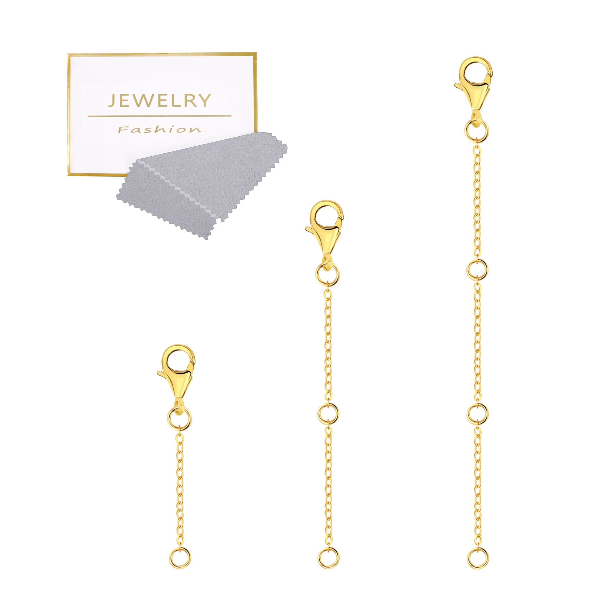 Alexcraft Necklace Extenders, 3Pcs Gold Silver Necklace Bracelet Anklet ...