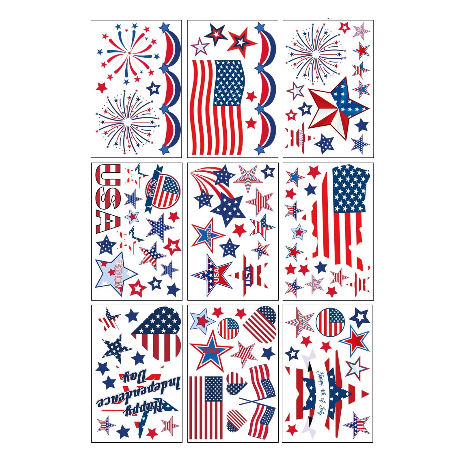 Alexda 4th of July Stickers, Static Window Stickers, American Flag ...