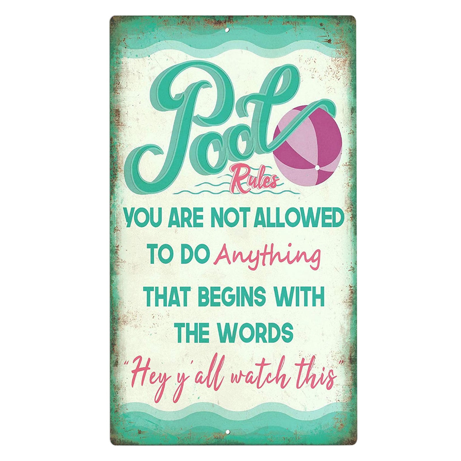 Alexda 4th of July Decorative Swimming Pool Rules Signs, Indoor/Outdoor ...