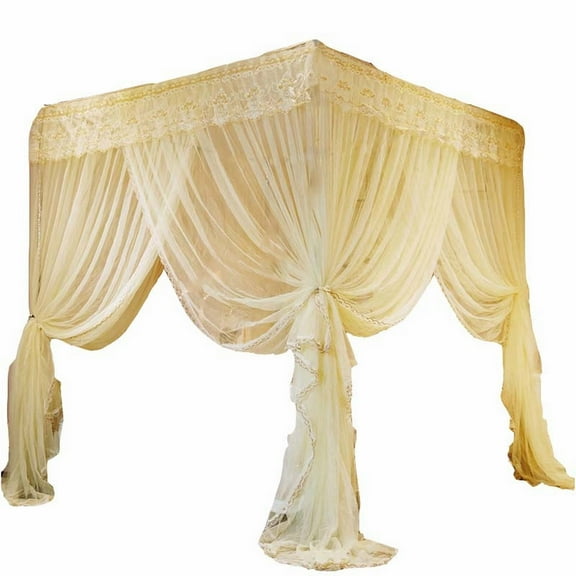 CurtainElegant Lace Canopy Net No Frame Required For Easy Setup Fit For ...