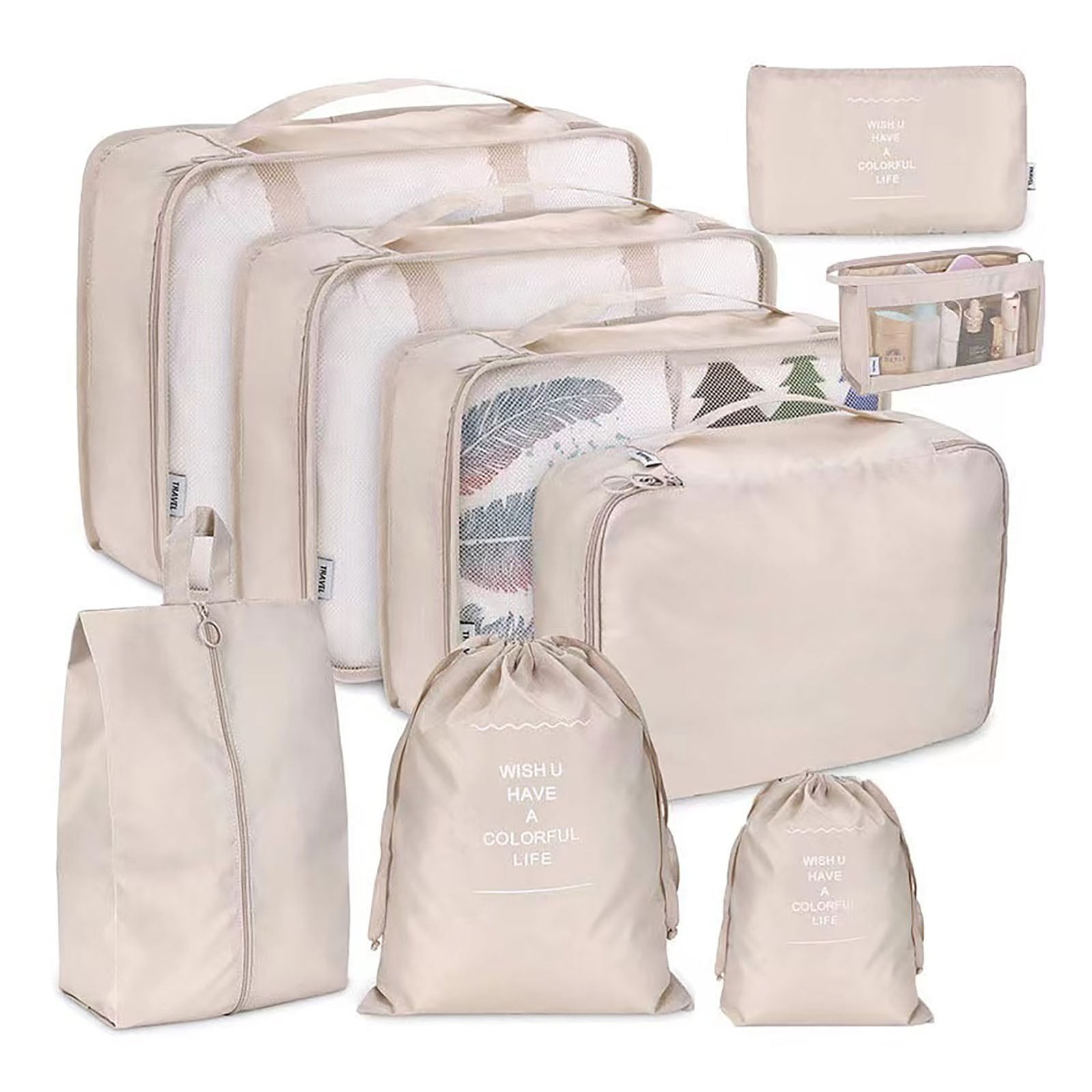 Alexda Packing Cubes for Travel 8Pcs Travel Cubes Set Foldable Suitcase ...