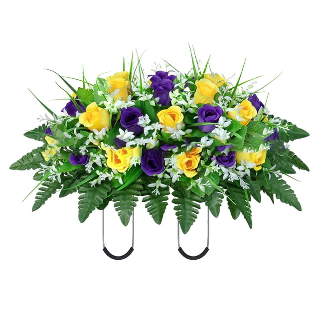 Alexda Simulated Funeral Flower Arrangement, Tombstone Flower ...