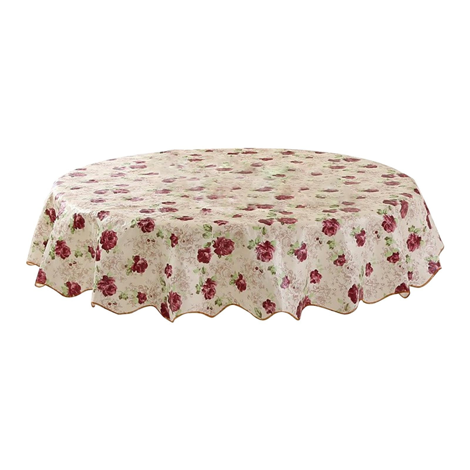 Alexda Vinyl Tablecloth Round Table Cloth Wipeable Table Cover for ...