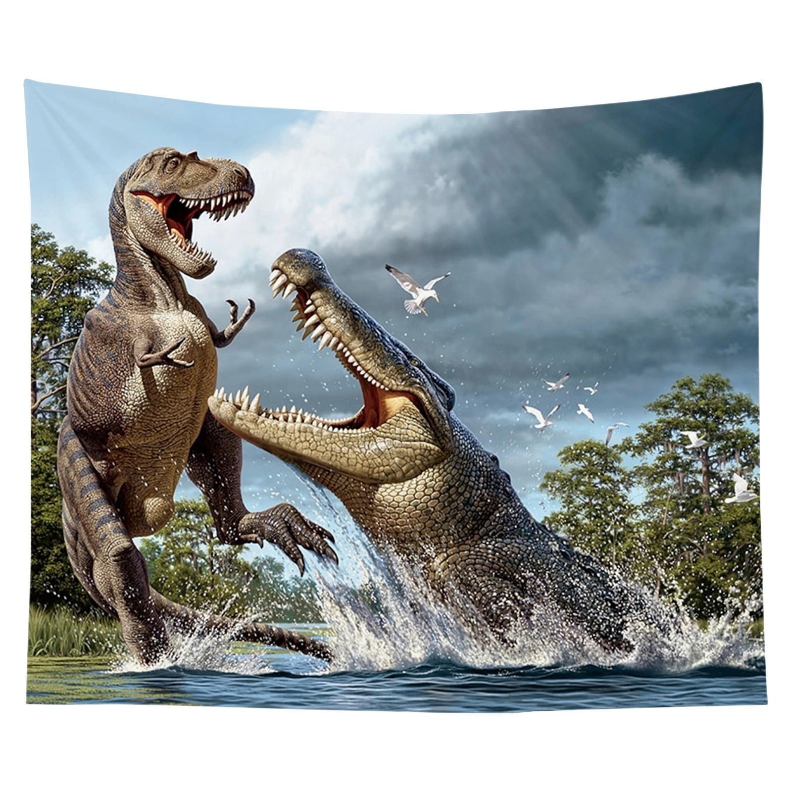Alexda Wolf Tapestry for Men Large Cool College Dorm Tapestry Dinosaur ...