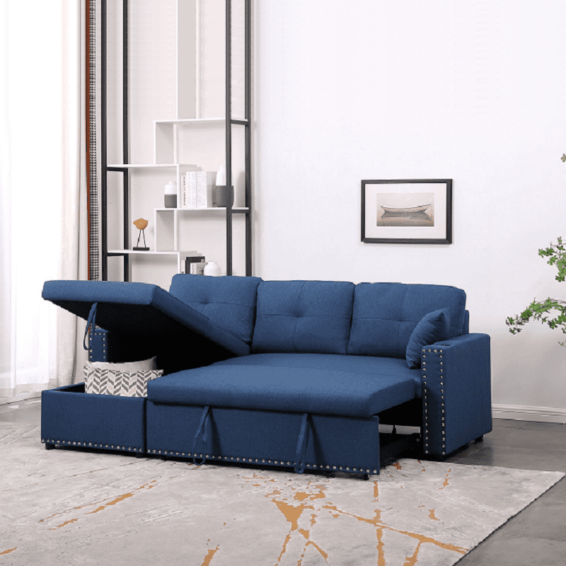 Alexent 3-Seater Reversible Sofa with Pull-Out Couch, Sleeper Sofa with ...