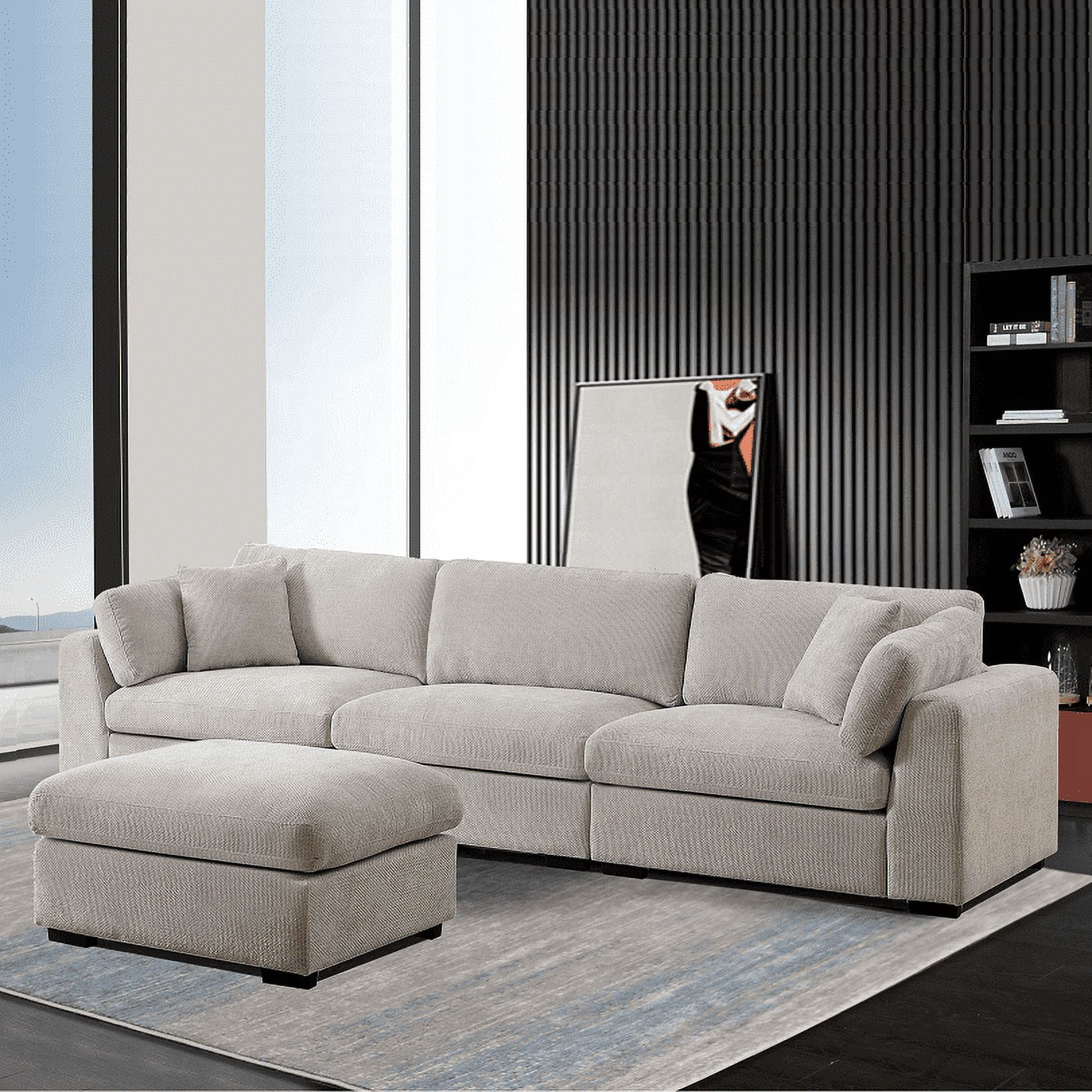 Alexent Large Modular Sectional Sofa, 3-seater Upholstered Sofa with ...
