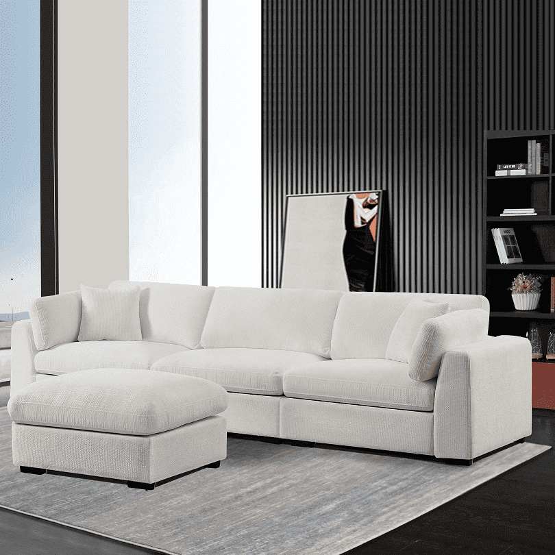 Alexent Large Modular Sectional Sofa, 3-seater Upholstered Sofa with ...