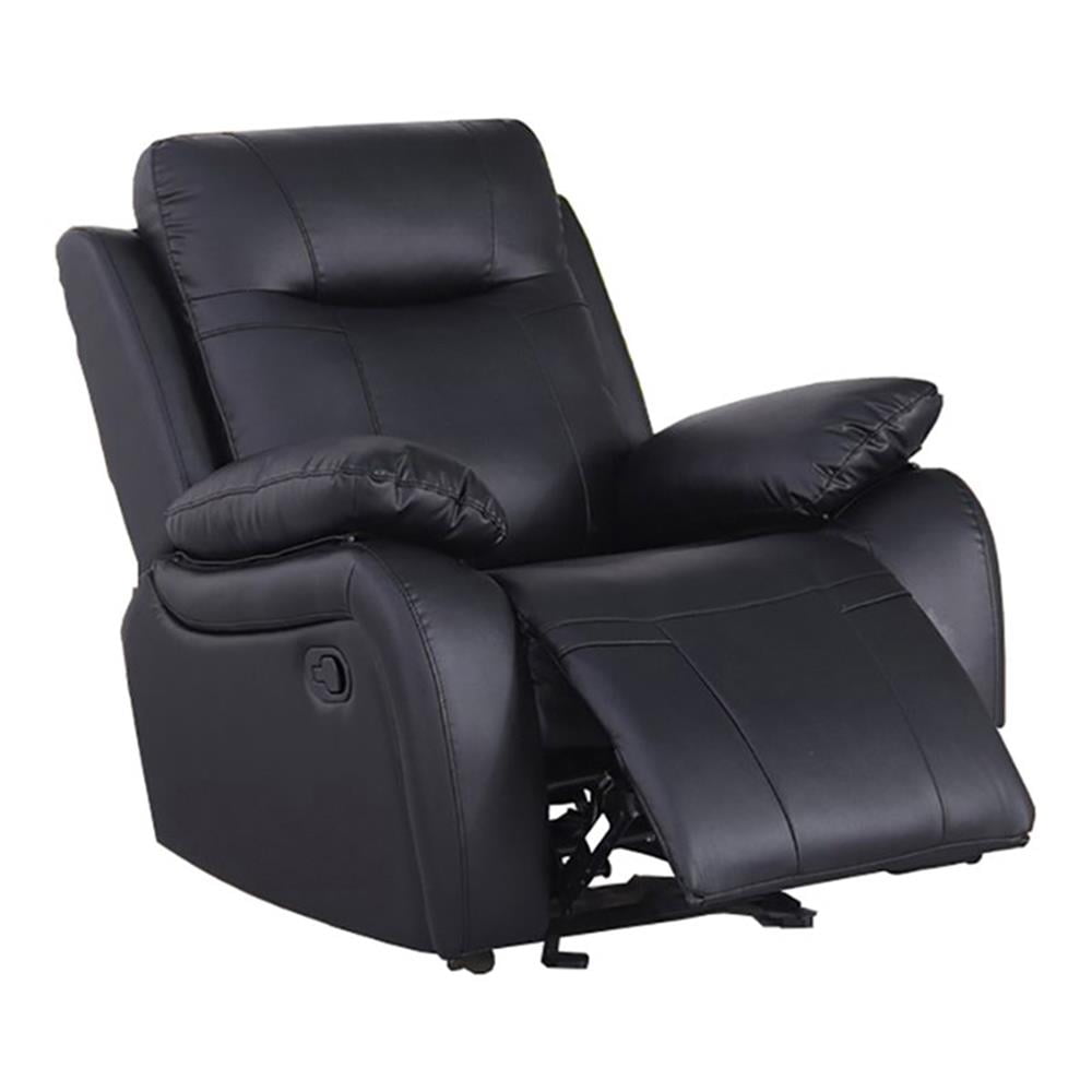 Alexent Manual Faux Leather Recliner Couch Reclining Arm Chair in Black ...