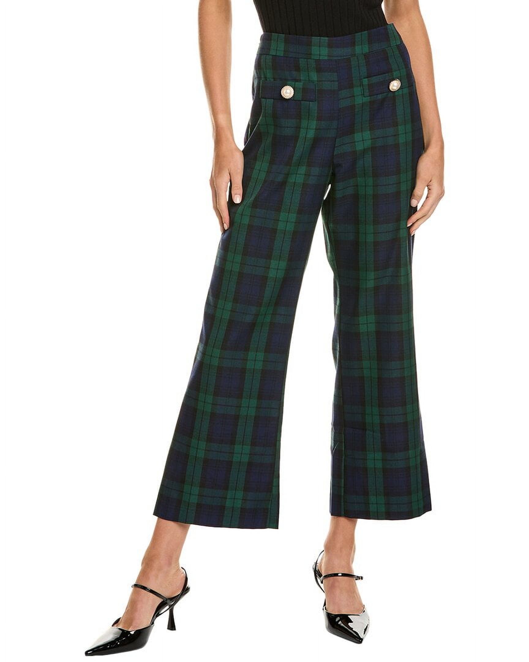 Alexia Admor womens Jayden Wide Leg Plaid Pant, 6, Green - Walmart.com