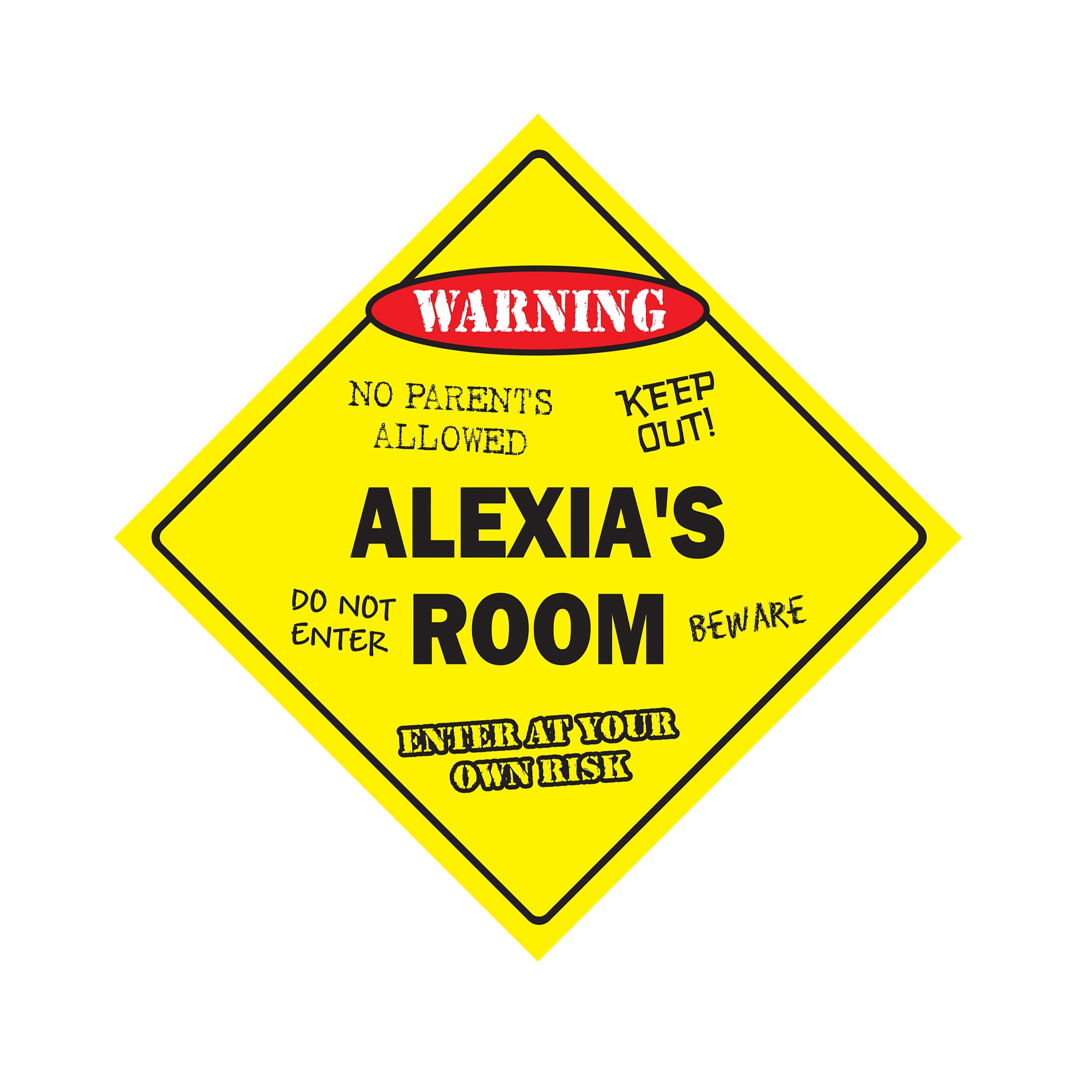 Alexia's Room Sign Crossing Zone Xing | Indoor/Outdoor | 17" Tall kids ...