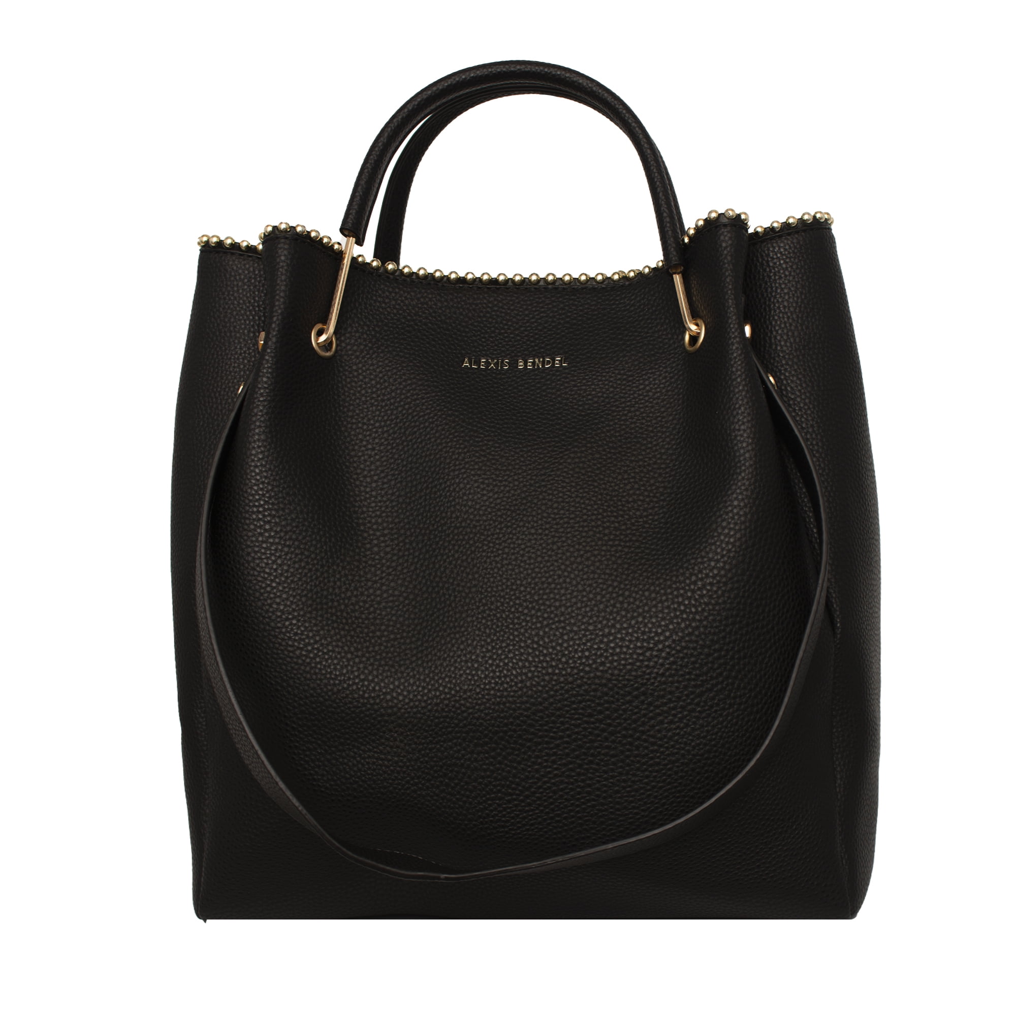 Alexis Bendel Black Women’s Vegan Leather Multi-Style Shopper Tote ...