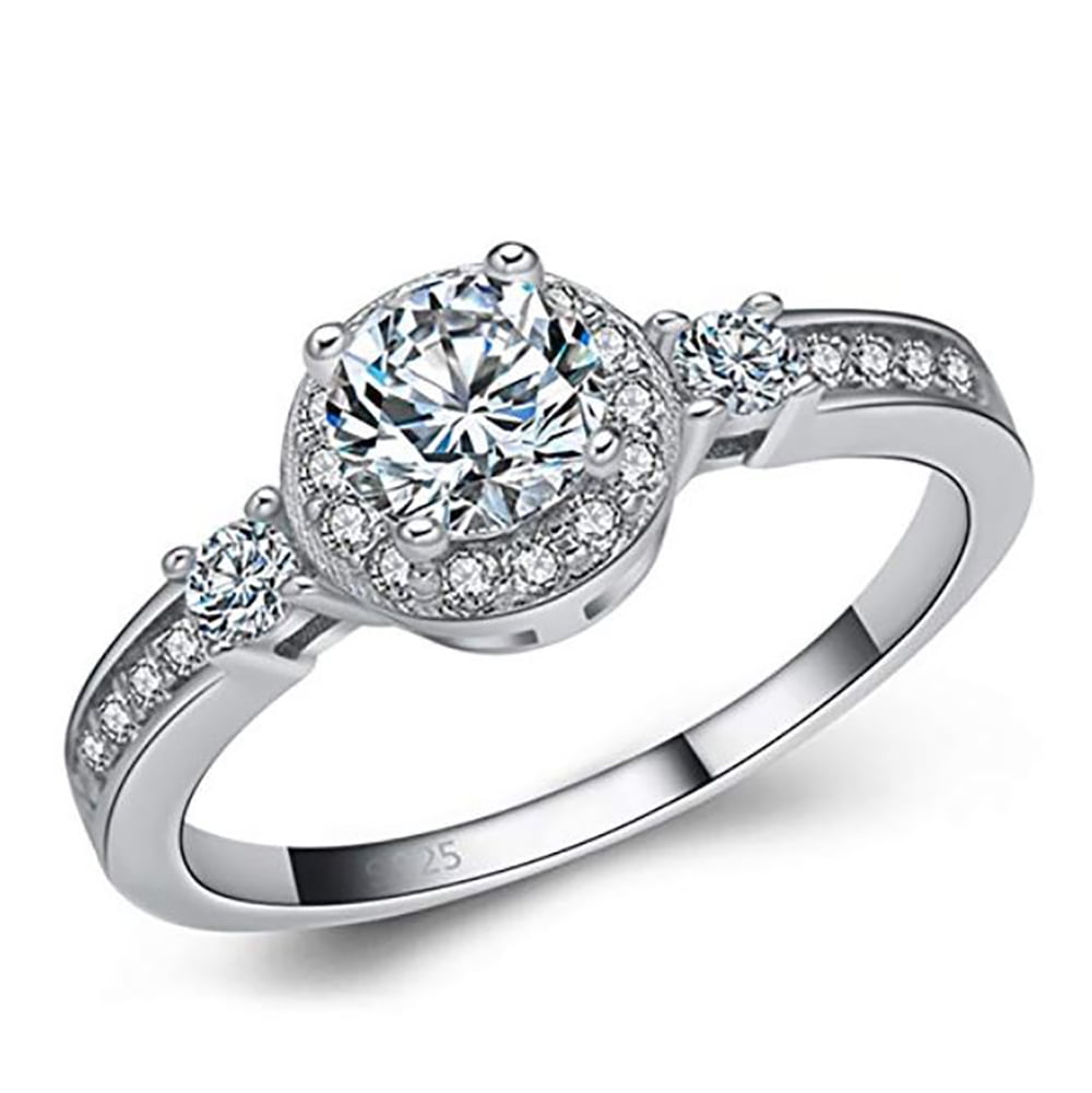 Alexis Engagement Ring Women Sterling Silver Cubic Zirconia Ginger Lyne ...