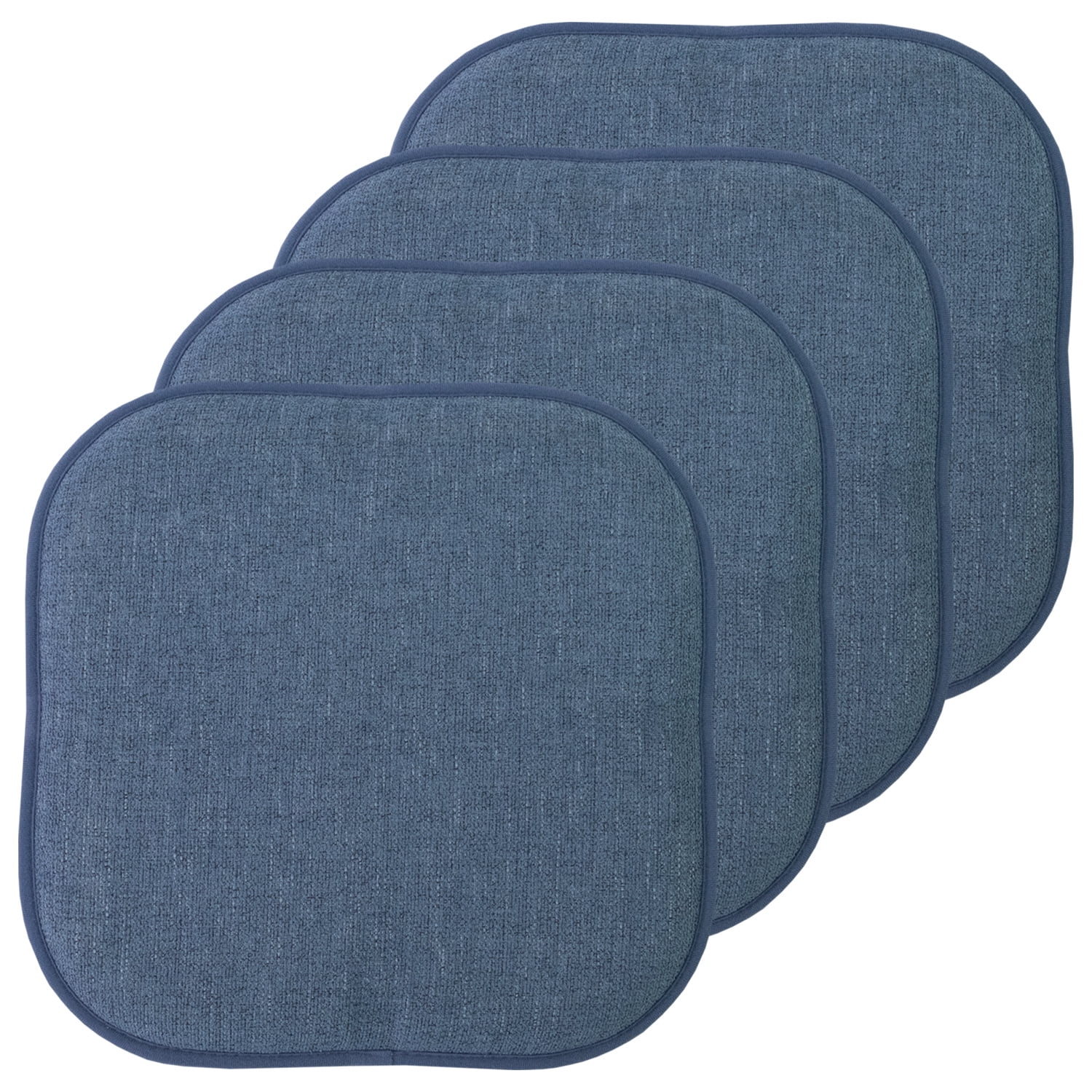 Alexis Memory Foam No Slip Back 16 x 16 Chair Pad Cushion 4 Pack ...