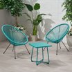 GDF Studio Crowningshield Outdoor Modern 3 Piece Chat Set, Matte Coral ...
