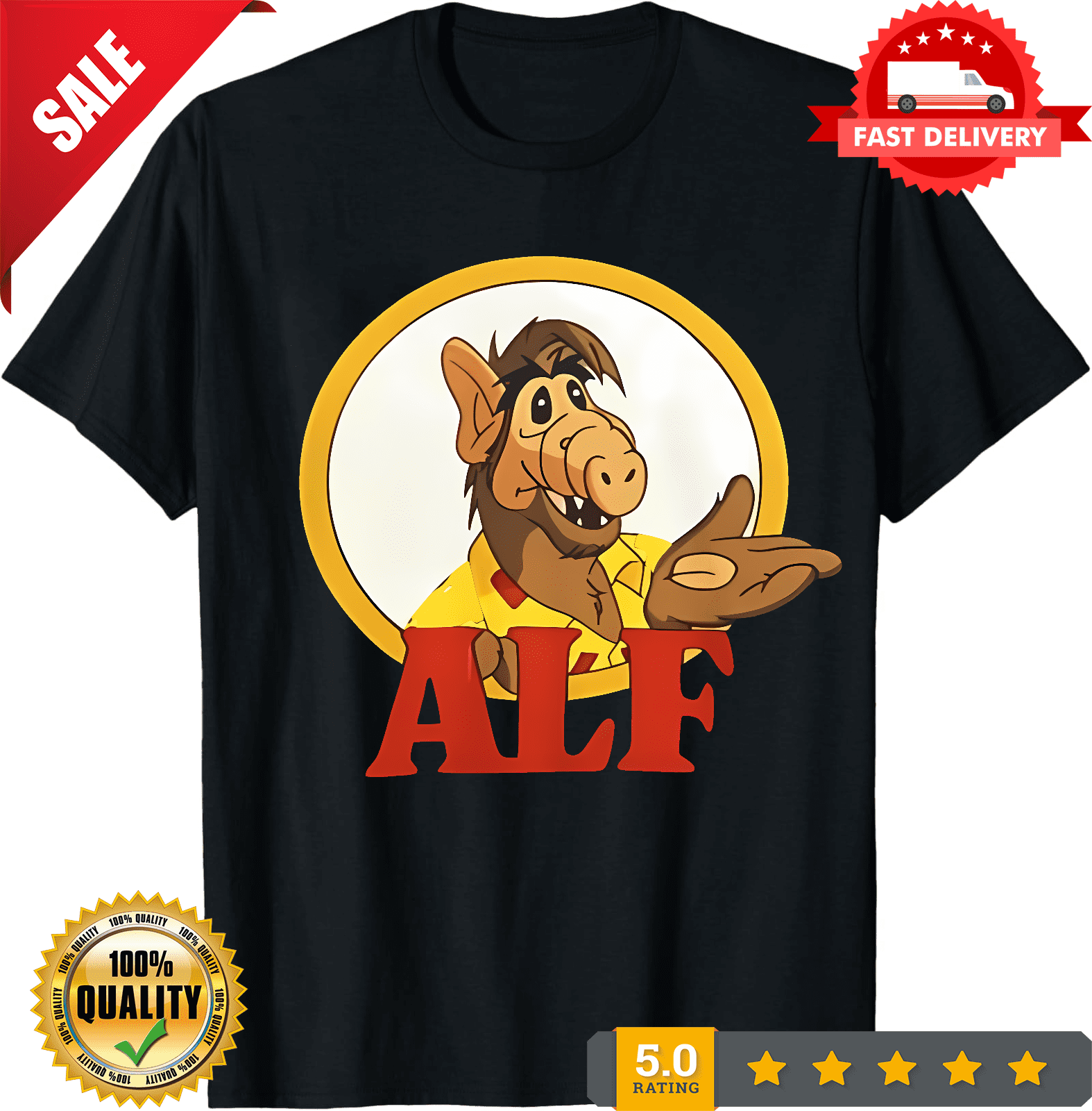 Alf Heavy Cotton Tee, 80s Cartoon, LIMITED EDITION-TH66702 - Walmart.com