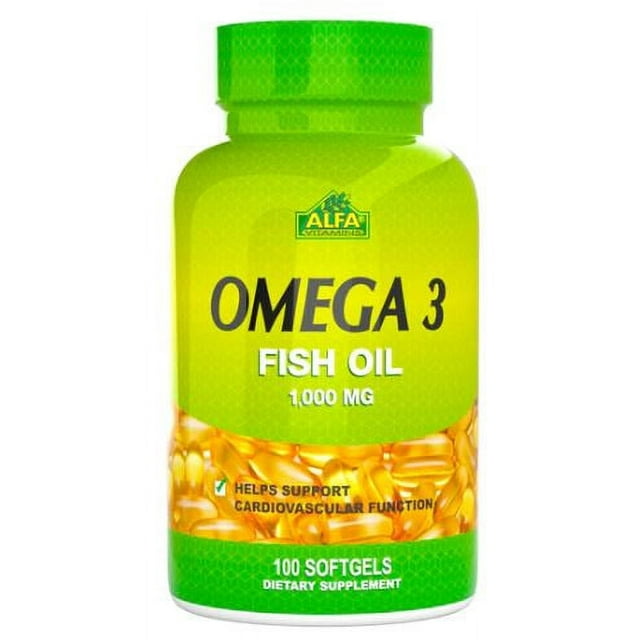Alfa Vitamins Natural Omega-3 Fish Oil Softgels, 1000 Mg, 100 Ct, Dietary Supplement - Walmart.com