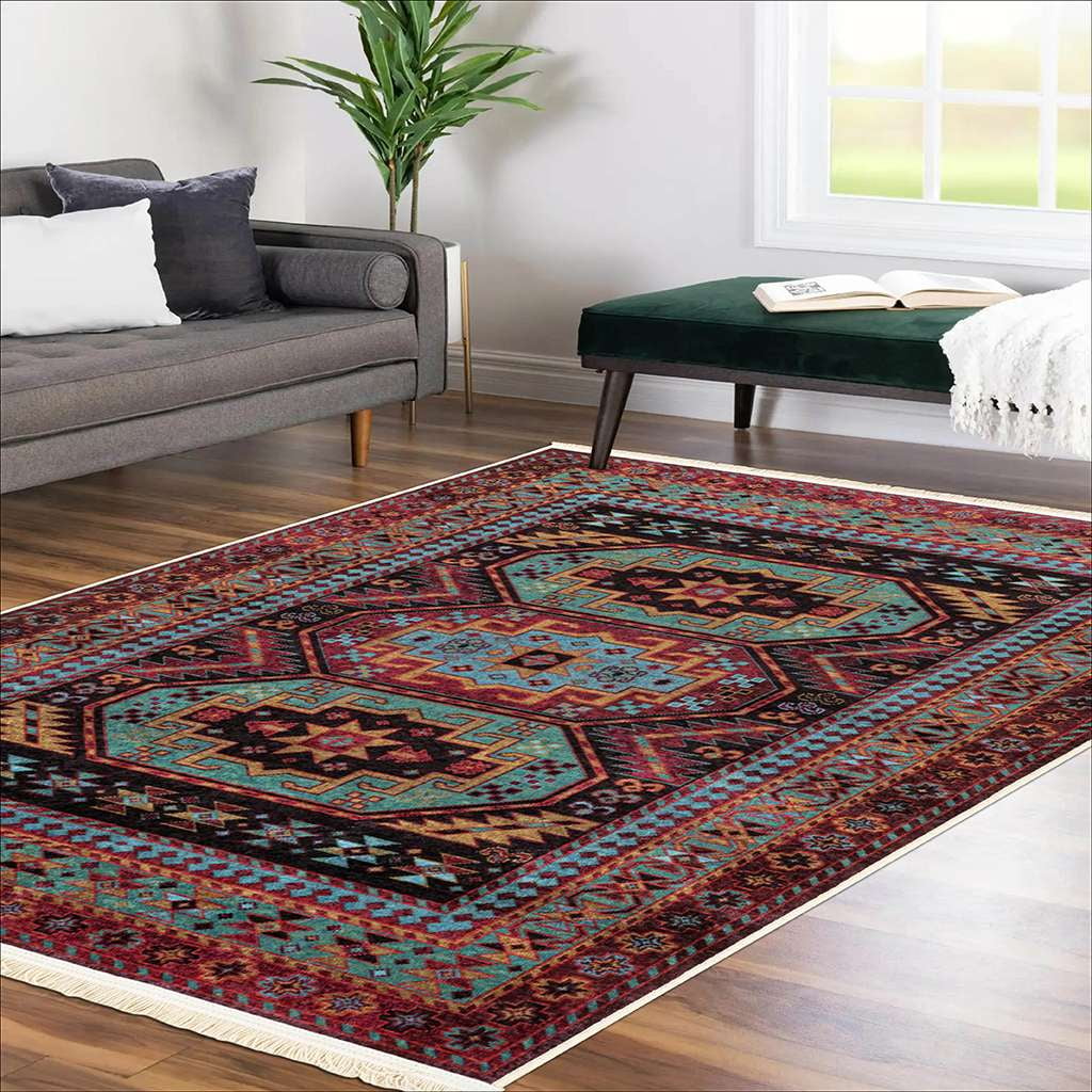 Alfa Rich 3x5 Area Rugs, Ultra-Thin, Purple Multi Color Floral Rug, Non ...