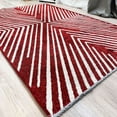 Alfa Rich 3x5 Geometric Pattern Red Burgundy Cream Washable Woven ...