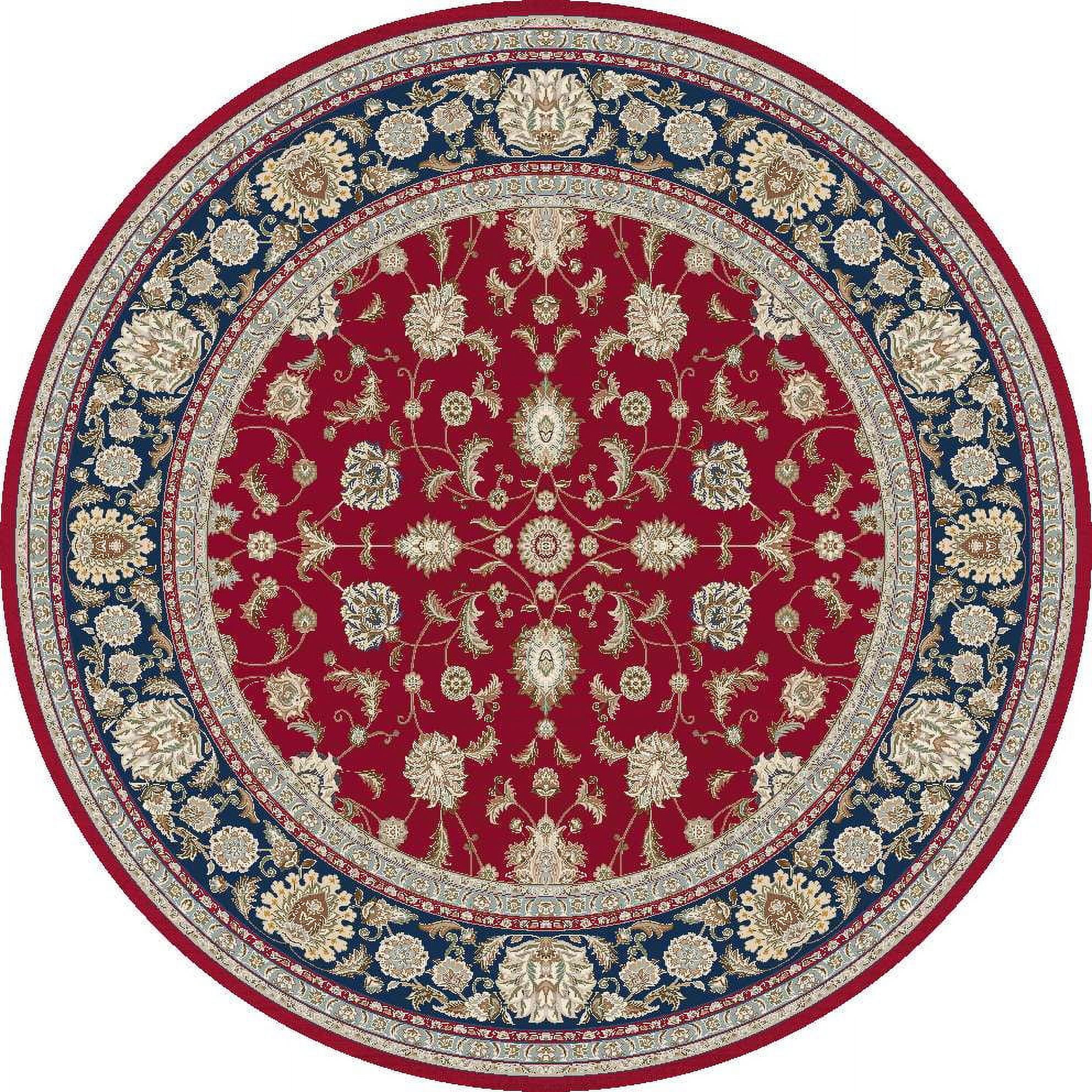 Alfa Rich 5x5 Area Rugs, Ultra-Thin Oriental Blue and Red Rug, Non-Slip ...