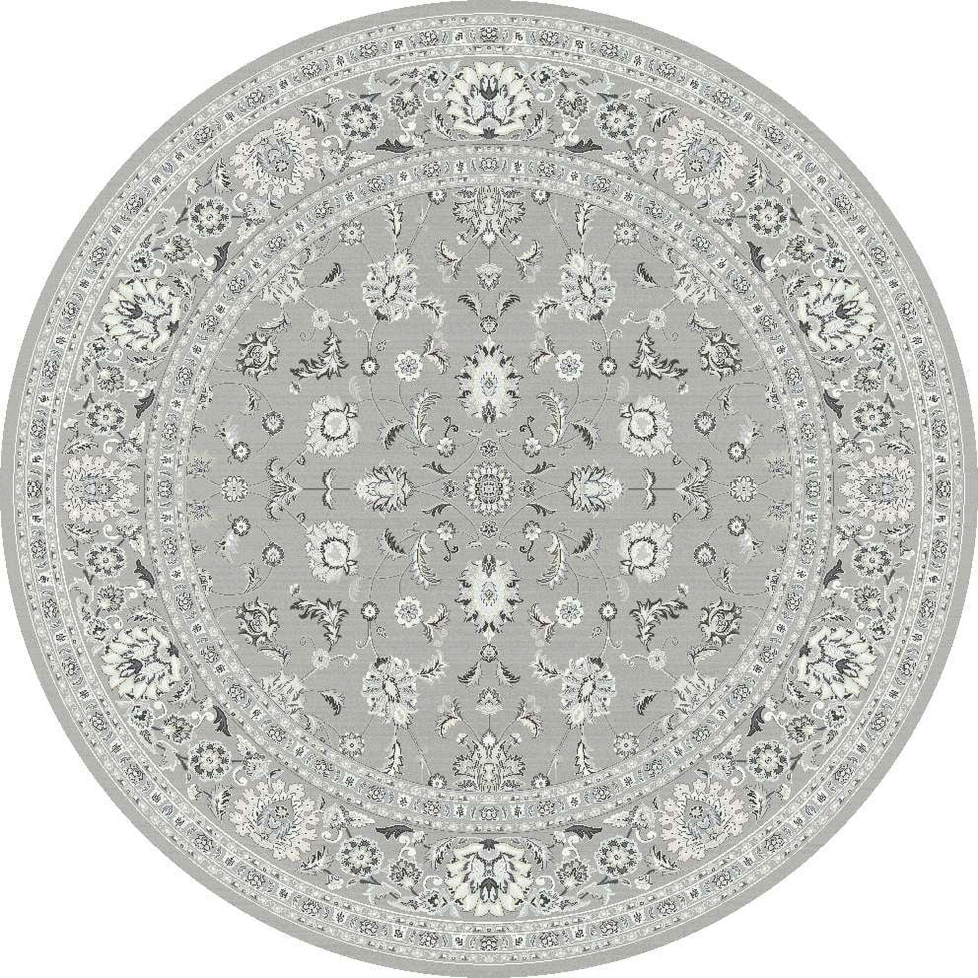 Alfa Rich 5x5 Area Rugs, Ultra-Thin Oriental Grey Rug, Non-Slip Machine ...