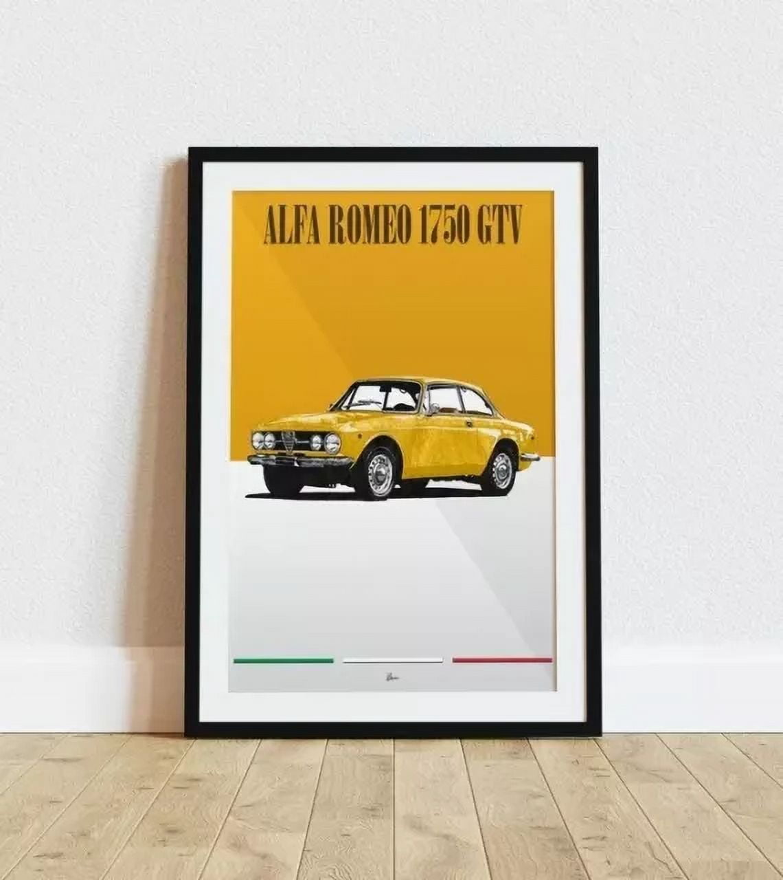 Alfa Romeo 1750 Gtv Poster Yellow 1960S Classics Wall Art Home Decor ...