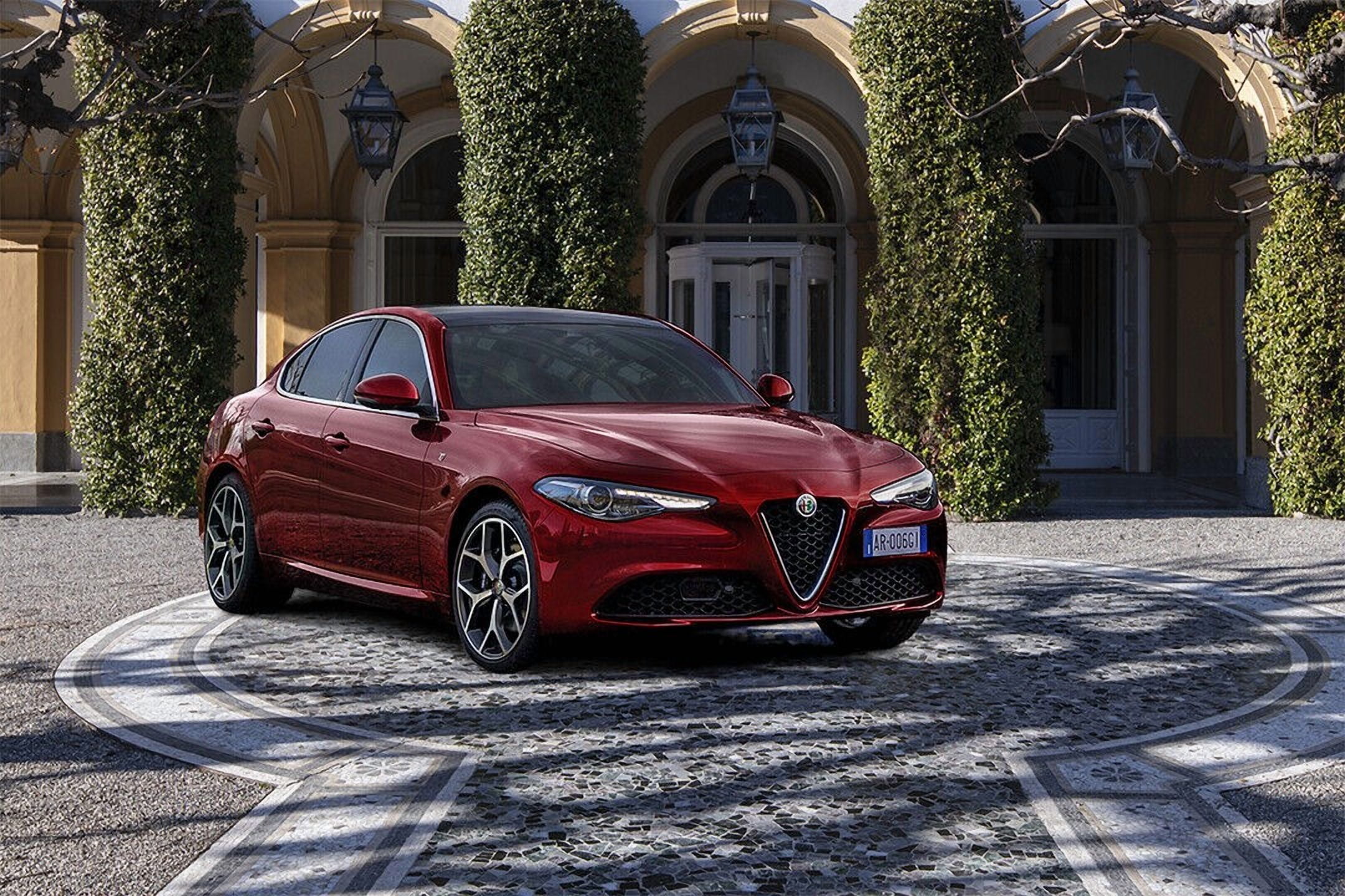 Alfa Romeo Giulia Car Red Luxury Sedan Wall Poster - 24x36 Inch Glossy ...
